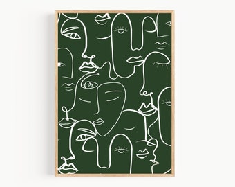Abstract Line Face Art - Etsy