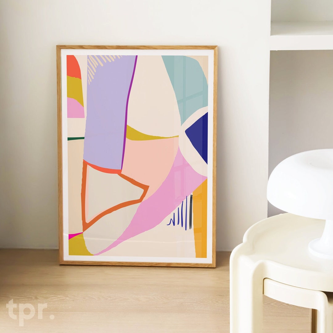 Colourful Abstract Poster, Matisse Cut-outs Poster, Minimal Scandi Wall ...