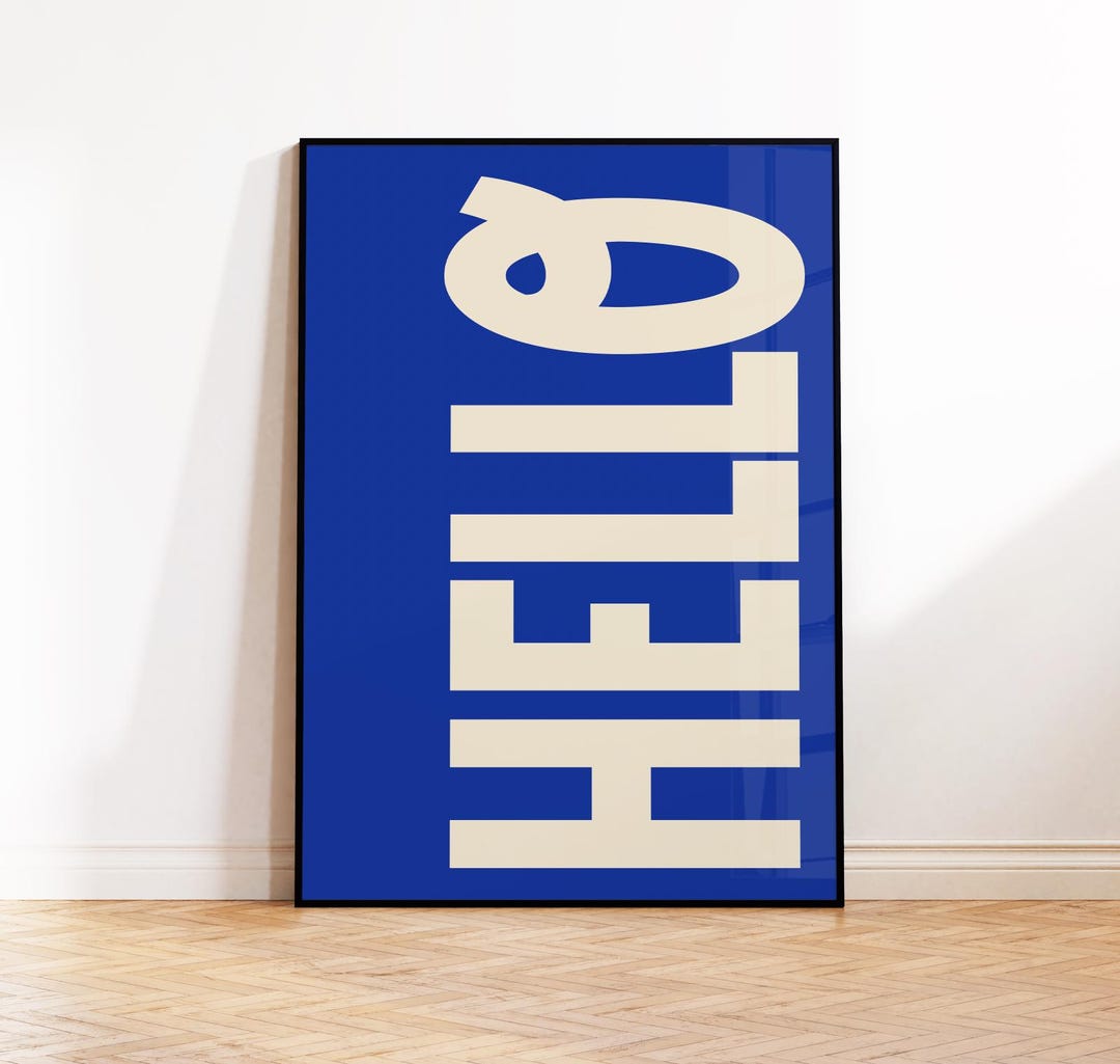 Hello Art Print, Welcome Slogan Poster, Hallway Print, Typography Quote ...
