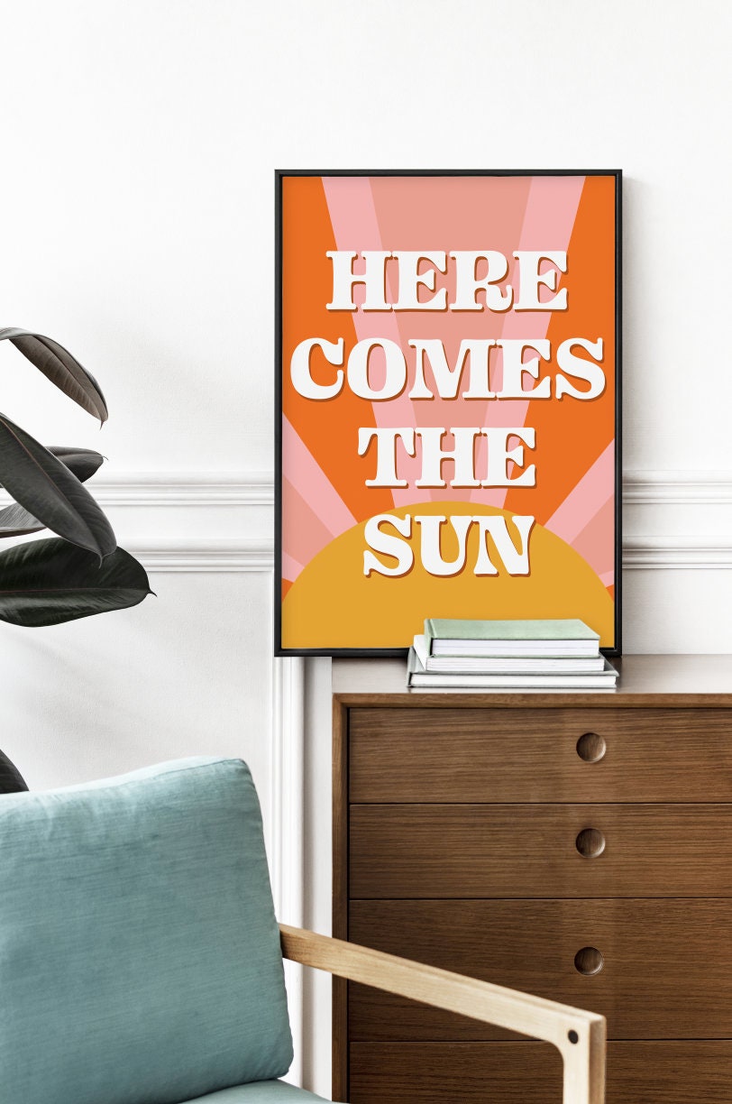 The Beatles Music Print Here Comes the Sun Music Poster - Etsy UK