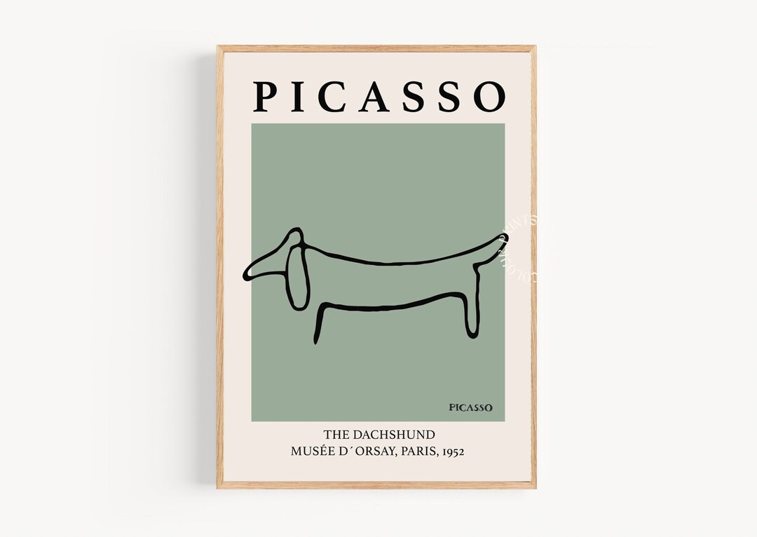 Picasso Dachshund Wall Art Picasso Dog Exhibition Print Line - Etsy UK