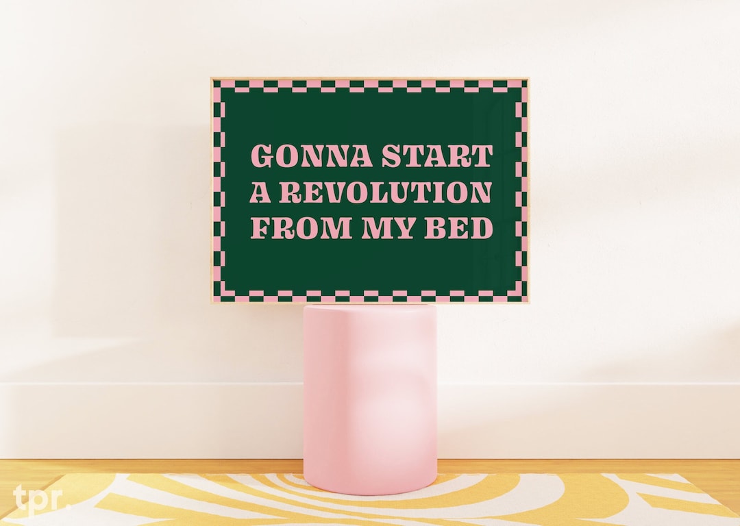 Gonna Start A Revolution From My Bed Music Poster, Oasis Music Print, Manchester Wall Art, Indie ...