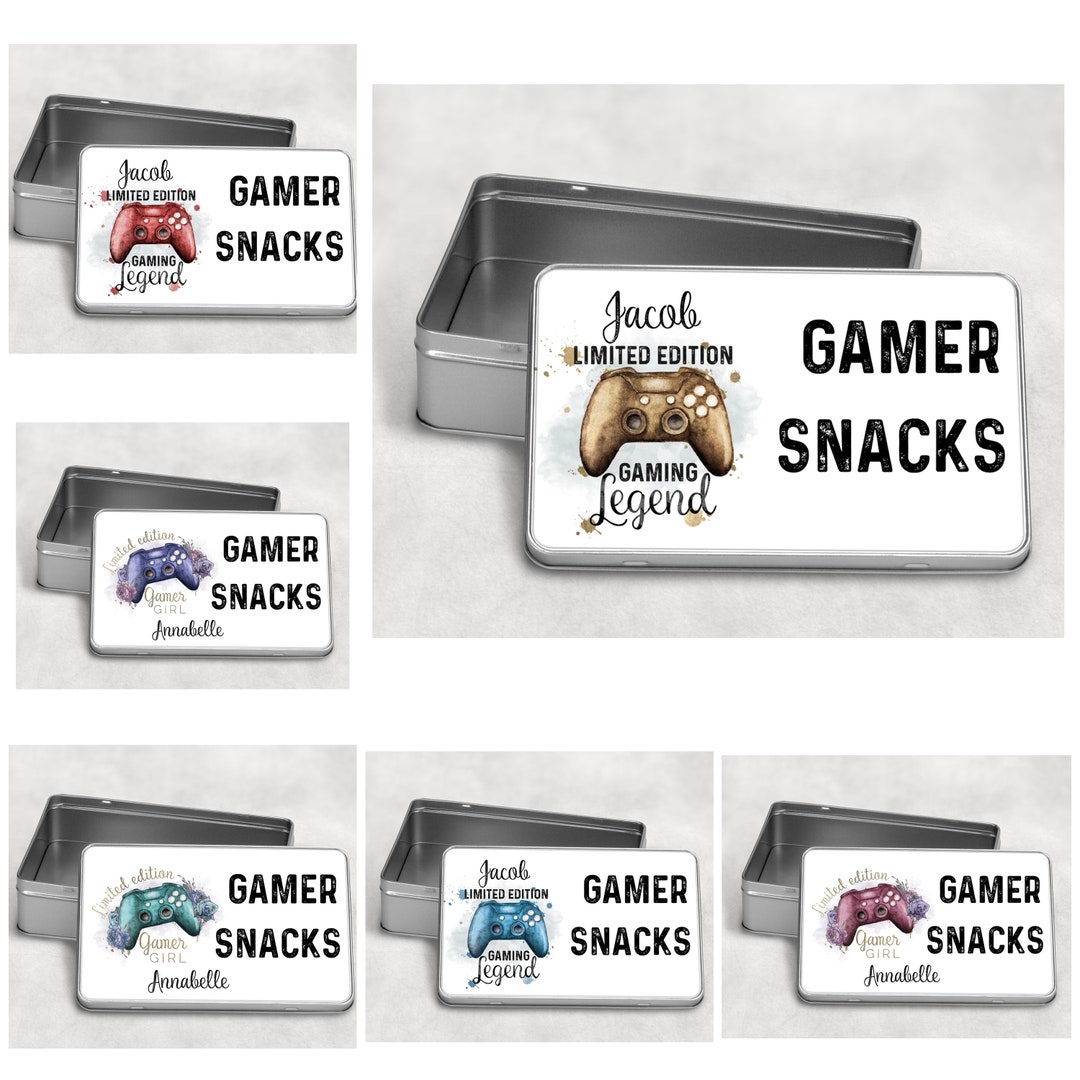 Personalised Gamer Snack Tin, Gamer Gift, Gaming Gift, Gaming ...