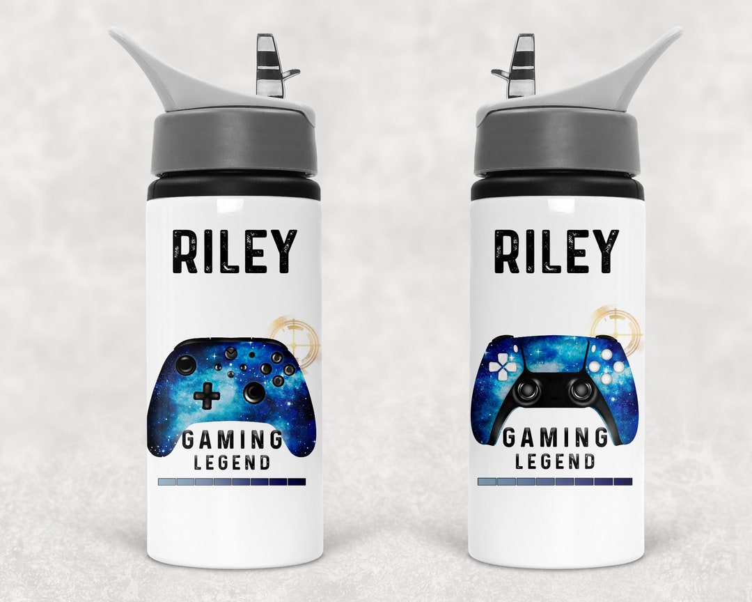 Personalised Gaming Water Bottle , 2 Controller Options , Ideal Gift ...