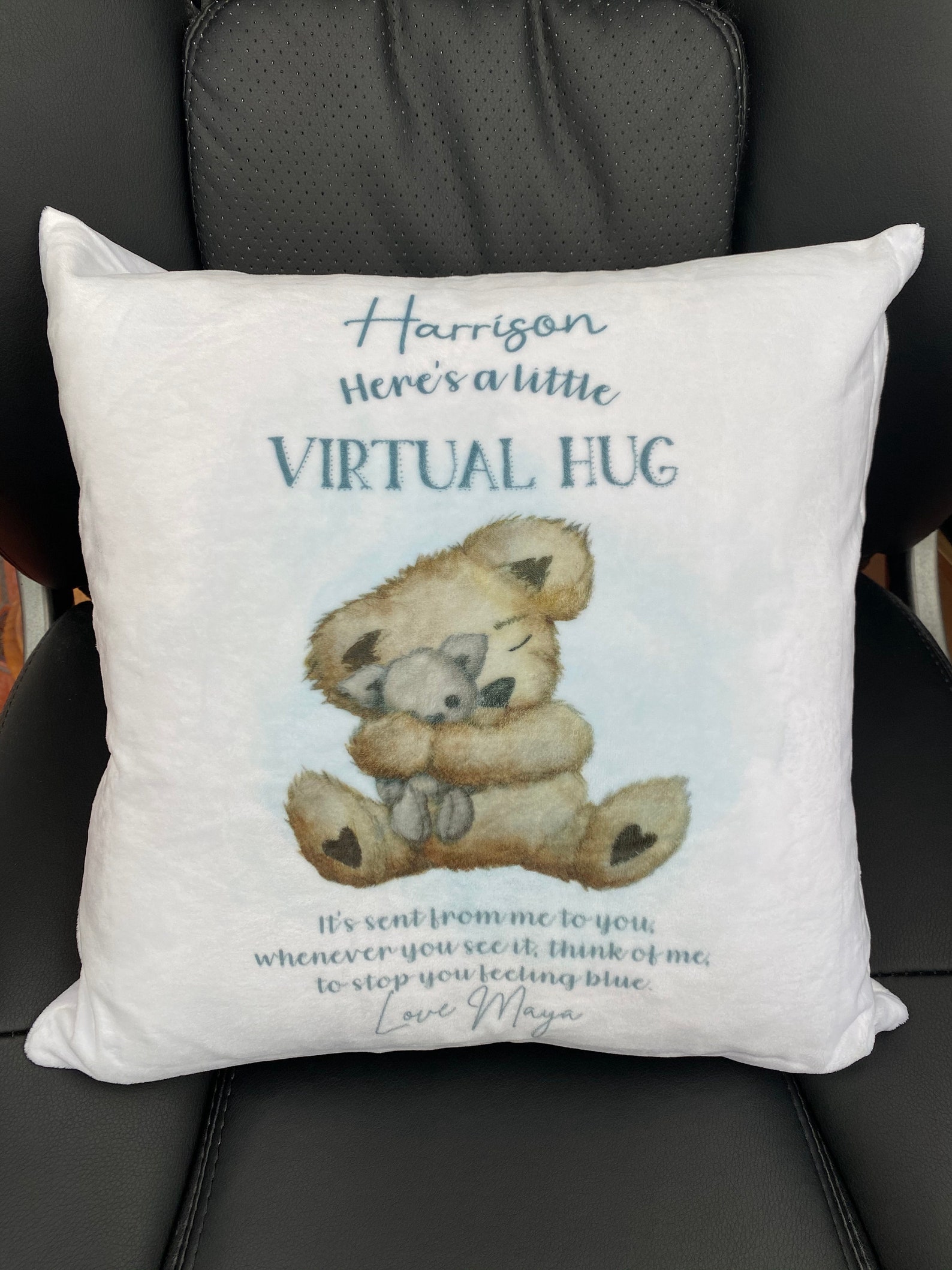 Personalised Hug Cuddle Cushion Ideal Gift When You Are - Etsy UK