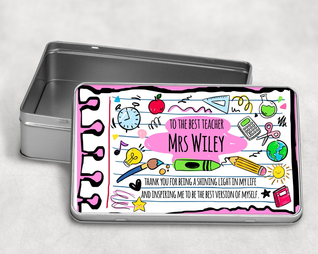 Personalised Teacher Snack Tin, Ideal Gift Leaving School, Thank You ...