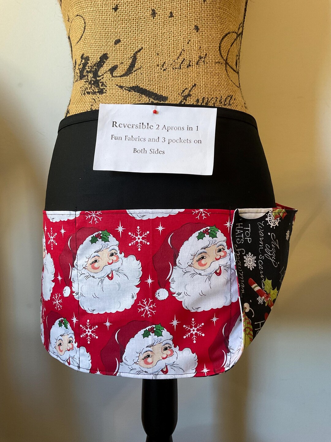 2 in 1 Reversible Snowman Winter Christmas Grinch Snoopy Waitress ...