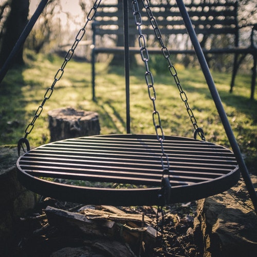 Large Campfire Cooking Hanging Grill for Cooking Tripod | Etsy UK