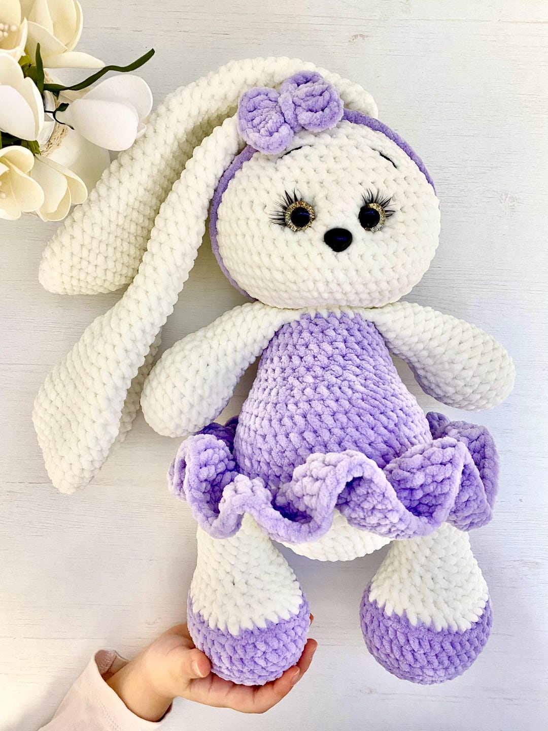Amigurumi Plushie Hare With Long Ears, Preemie Baby Gift, Stuffed ...