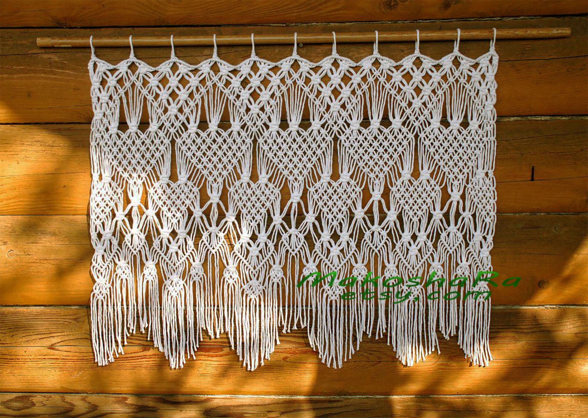 Decor Macrame Valance Banner Macrame Natural Cotton - Etsy