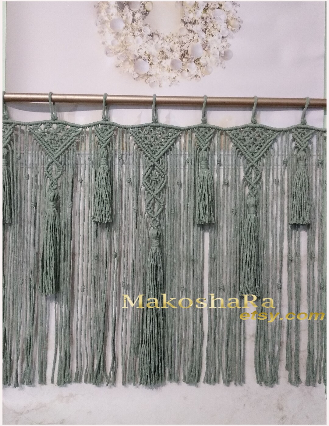 Decor Macrame Valance. Banner Macrame, Macrame Curtain.macrame Fiber ...