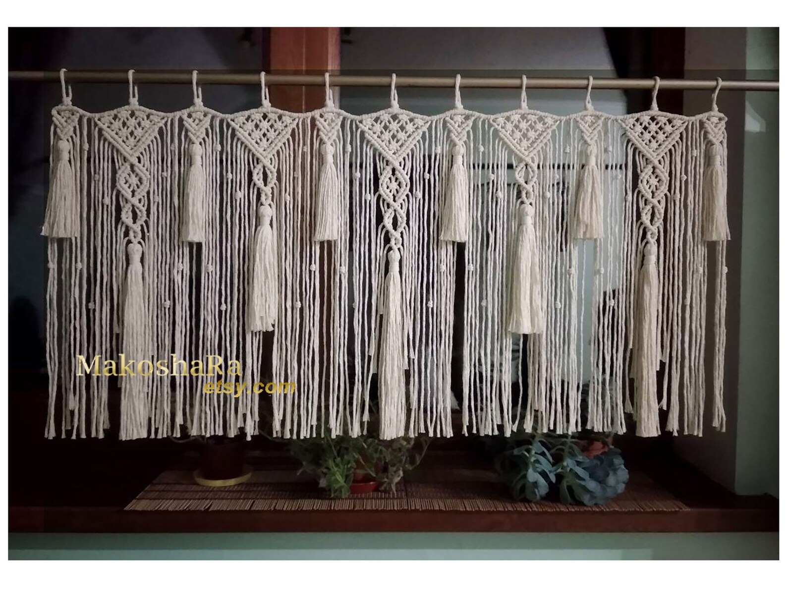 Decor Macrame valance. Banner Macrame Macrame Curtain.Macrame | Etsy