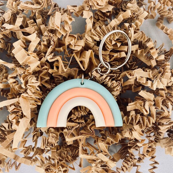 Rainbow Keychain - Etsy