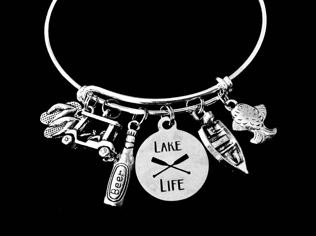 Lake Life Women's Lake Jewelry Expandable Charm Bracelet - Etsy
