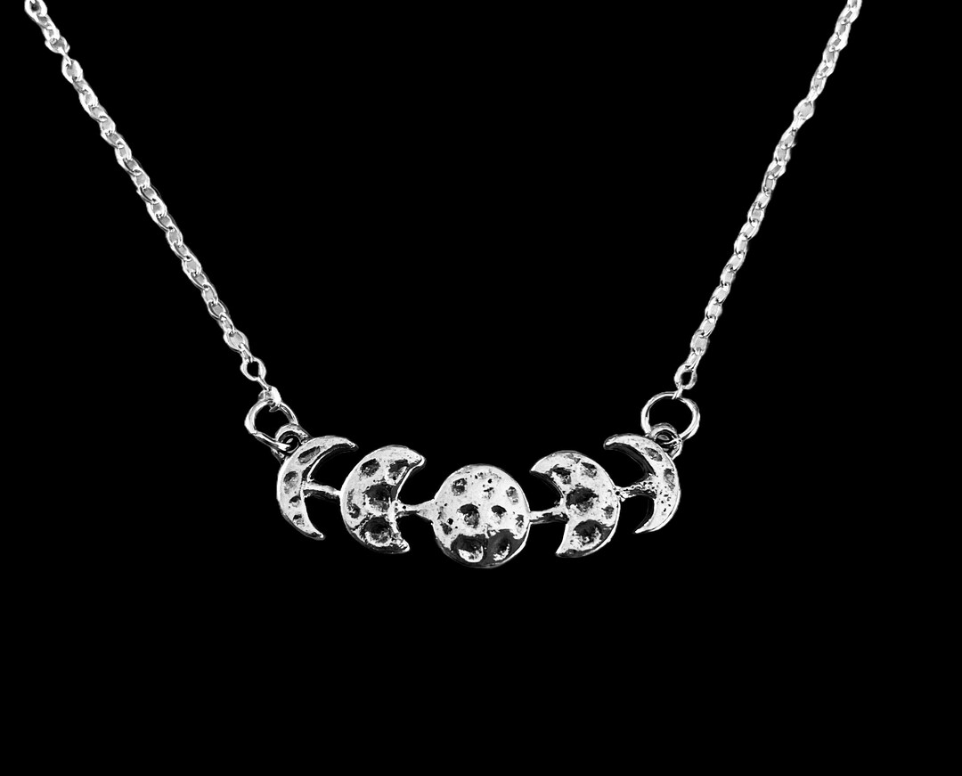 Solar Eclipse Necklace Moon Phases Silver Eclipse Necklace Eclipse Jewelry - Etsy