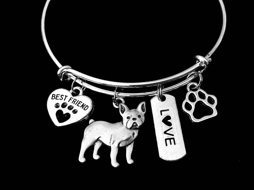 Frenchie Charm Bracelet French Bull Dog Expandable Charm Bracelet ...