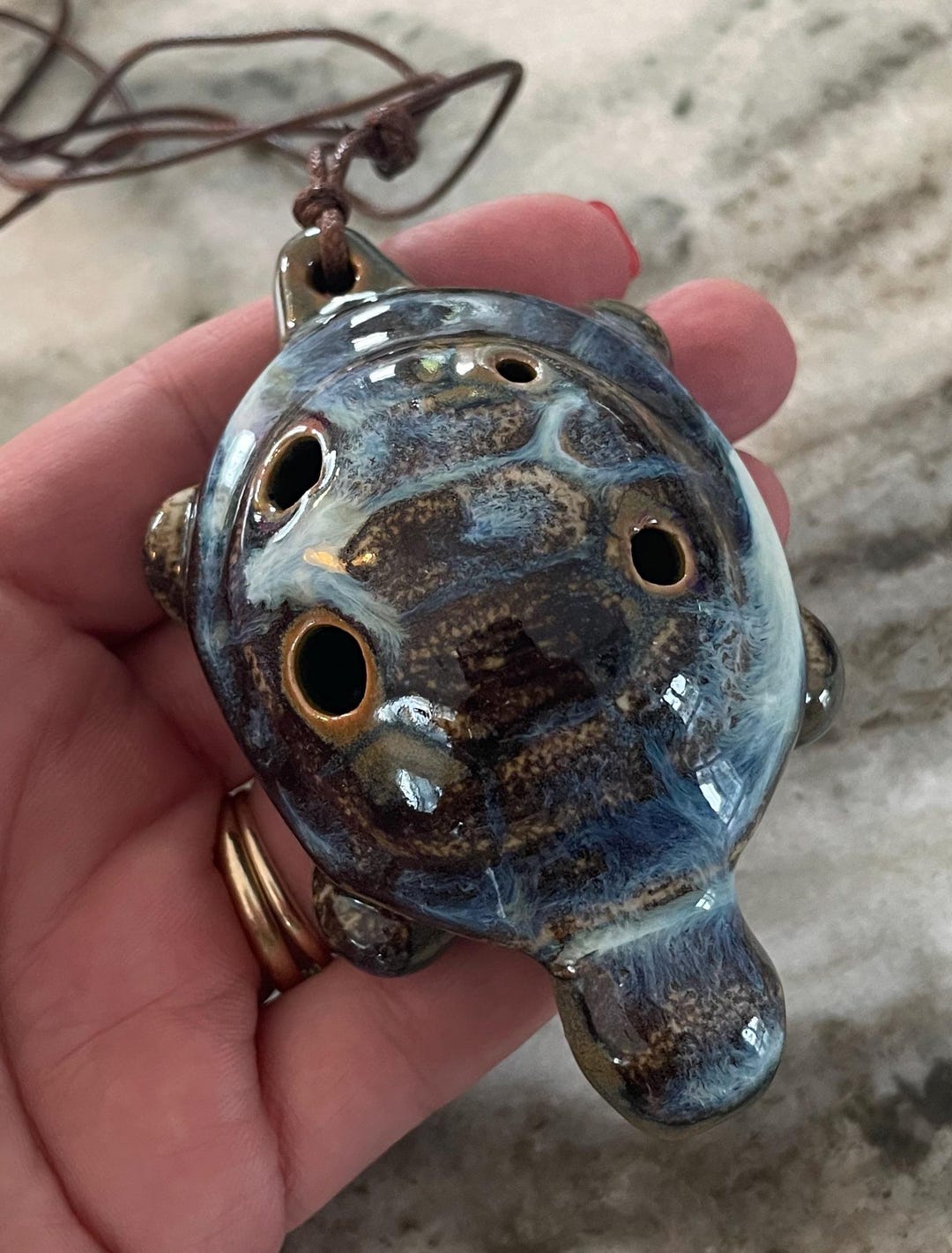 Whistle 6 Hole Ocarina Turtle Ocarina Musical Instrument Flute Ceramic ...