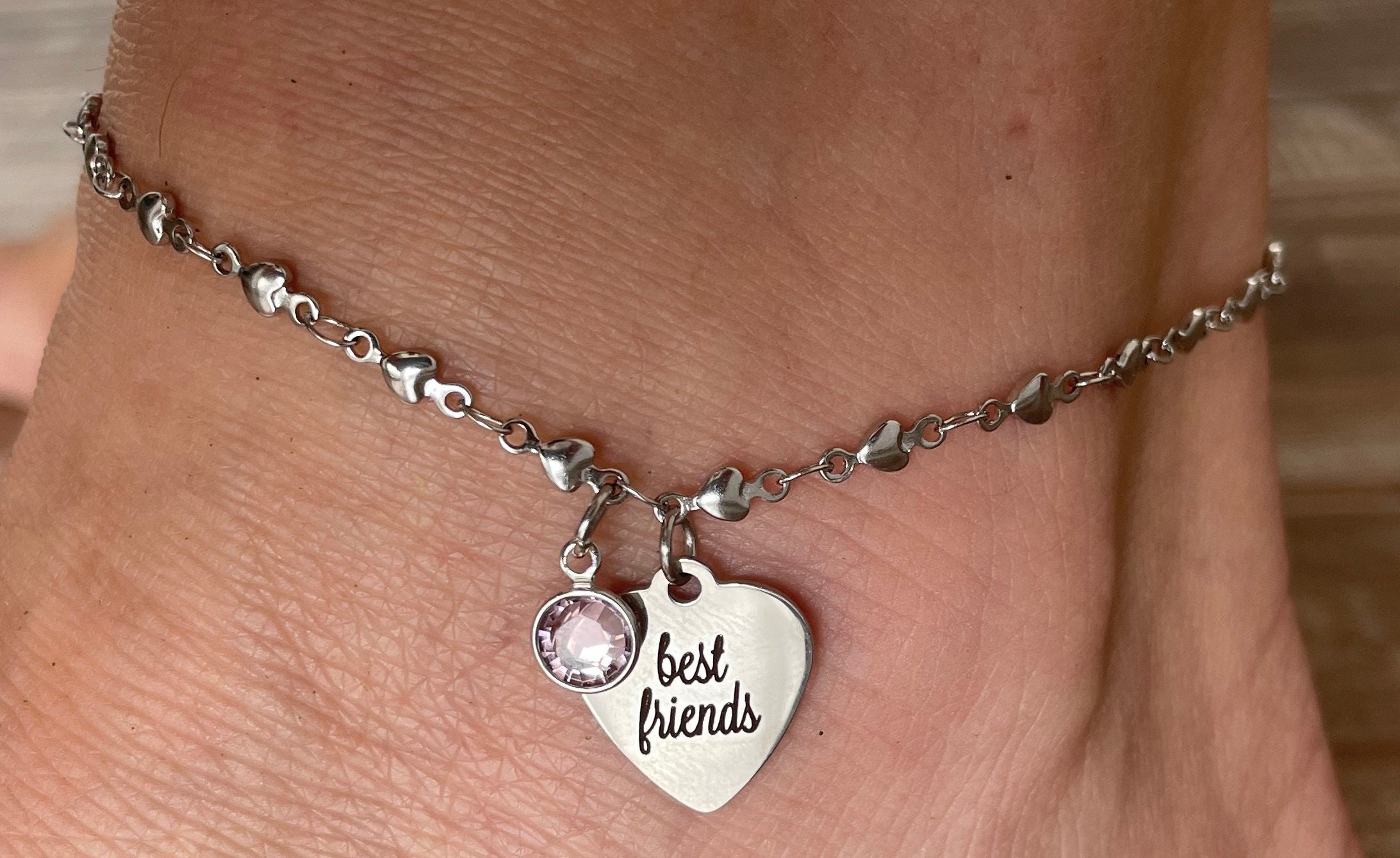 Best Friends Anklet Stainless Steel Heart Anklet Beach Jewelry - Etsy