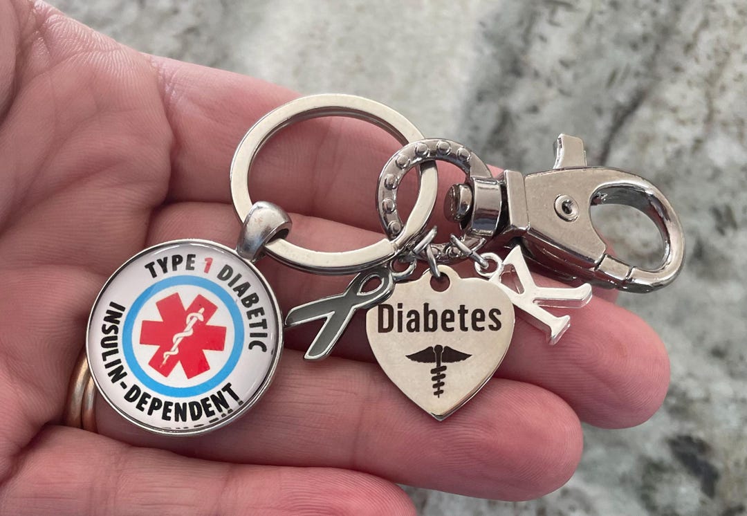 Medical Alert Diabetic Keychain Type 1 Diabetes Insulin Dependent ...