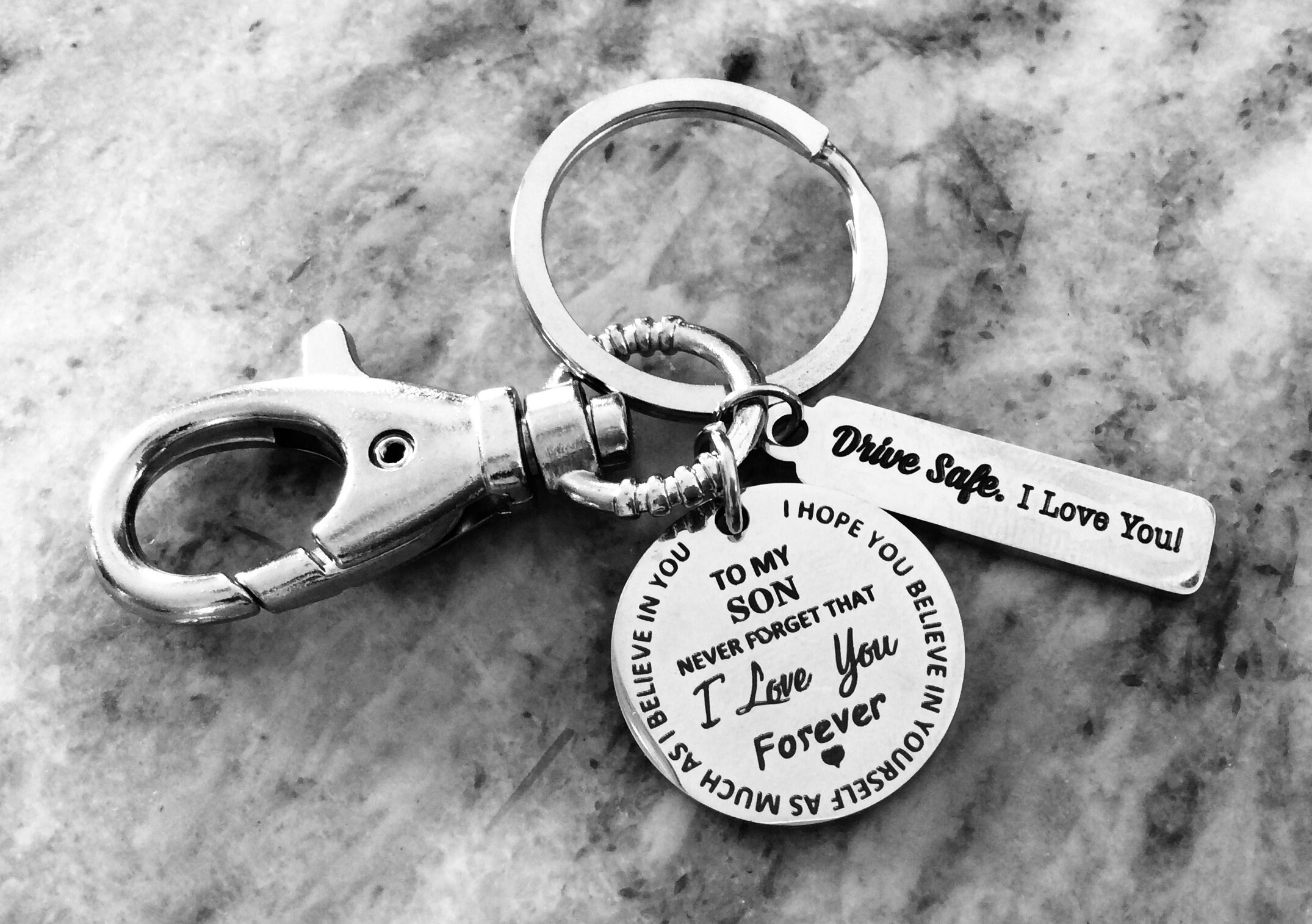 To My Son Keychain Gift for Son I Love You Drive Safe FOB - Etsy