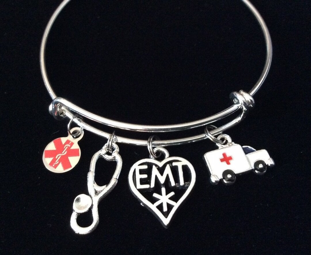 First Responder Gift EMT Expandable Charm Bracelet Adjustable Bracelet ...