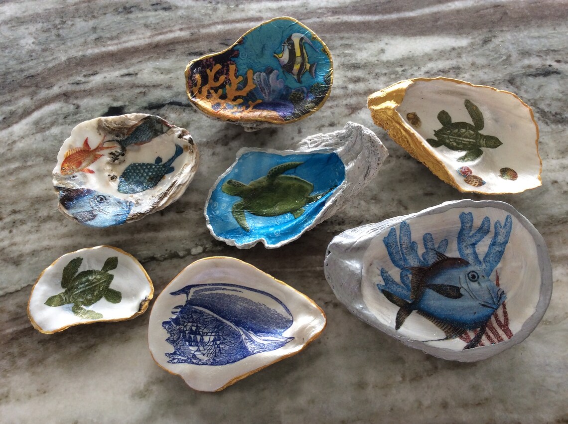 Nautical Oyster Shell Jewelry Dish Trinket Dish Ring Dish Sea - Etsy