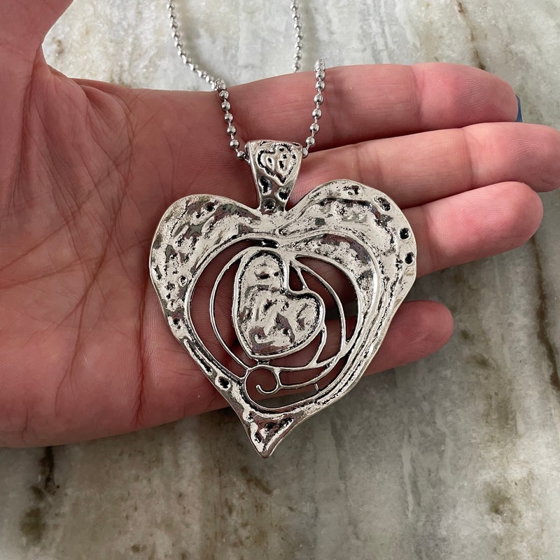 Women Big Heart Necklace - Etsy
