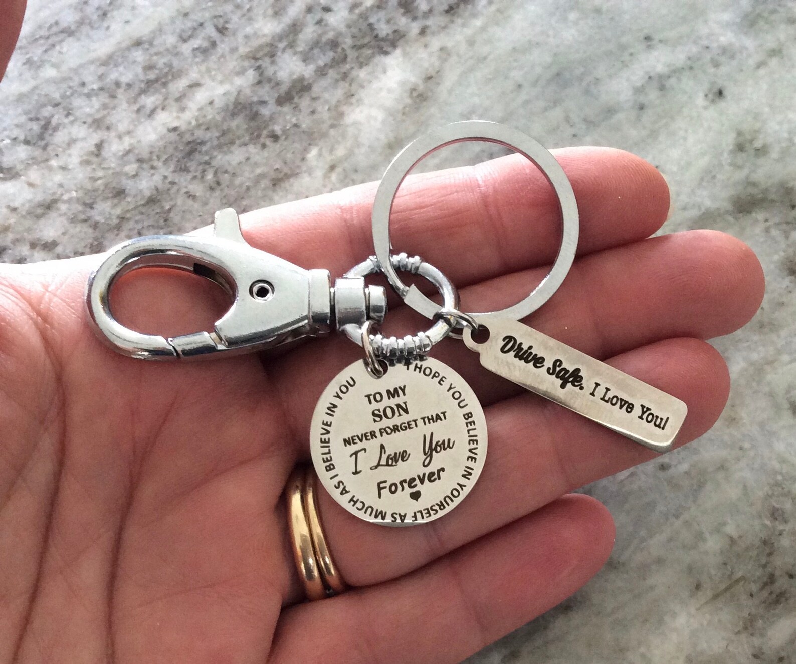 To My Son Keychain Gift for Son I Love You Drive Safe FOB - Etsy