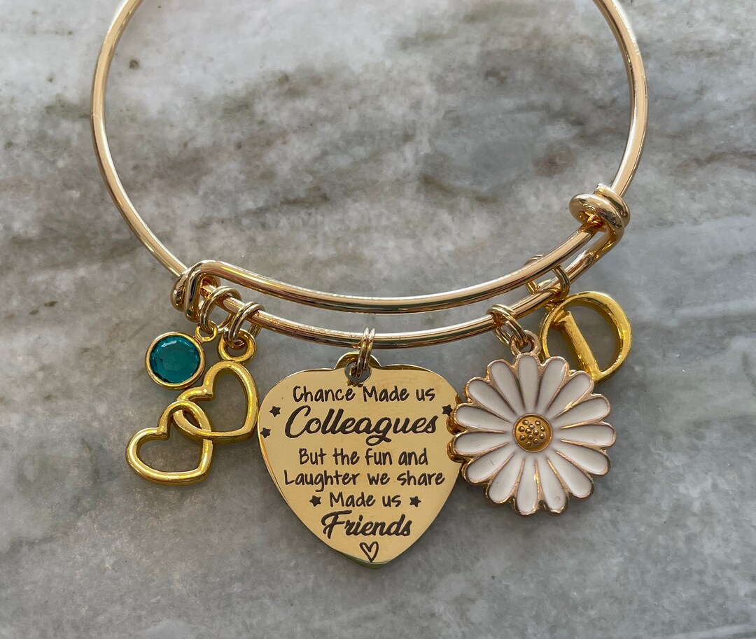 Gift for Co-worker Gold Expandable Charm Bracelet One Size Fits All ...