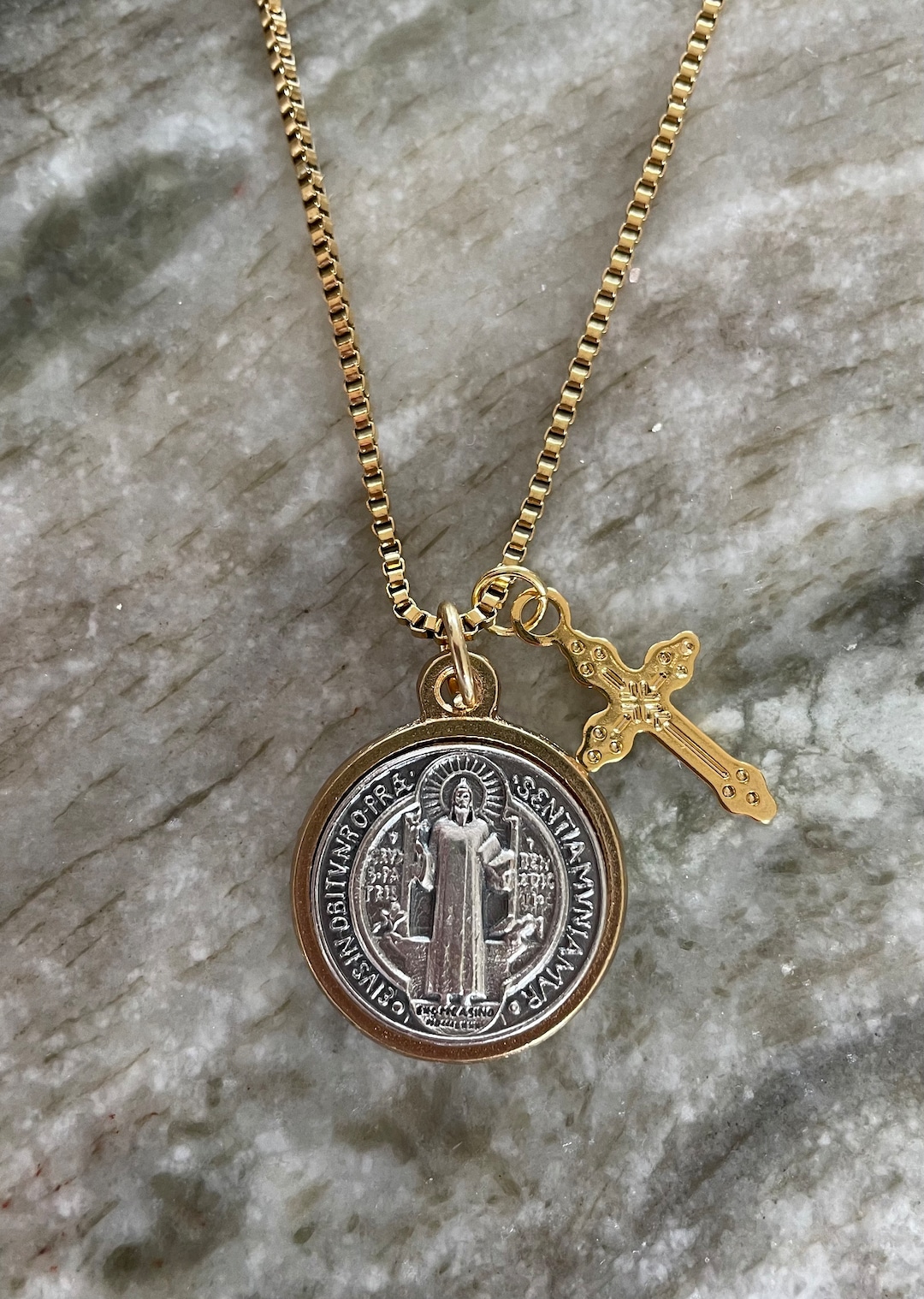 Saint Benedict Medal Sentia Mvniamvr Silver and Gold St Benedict Medal ...