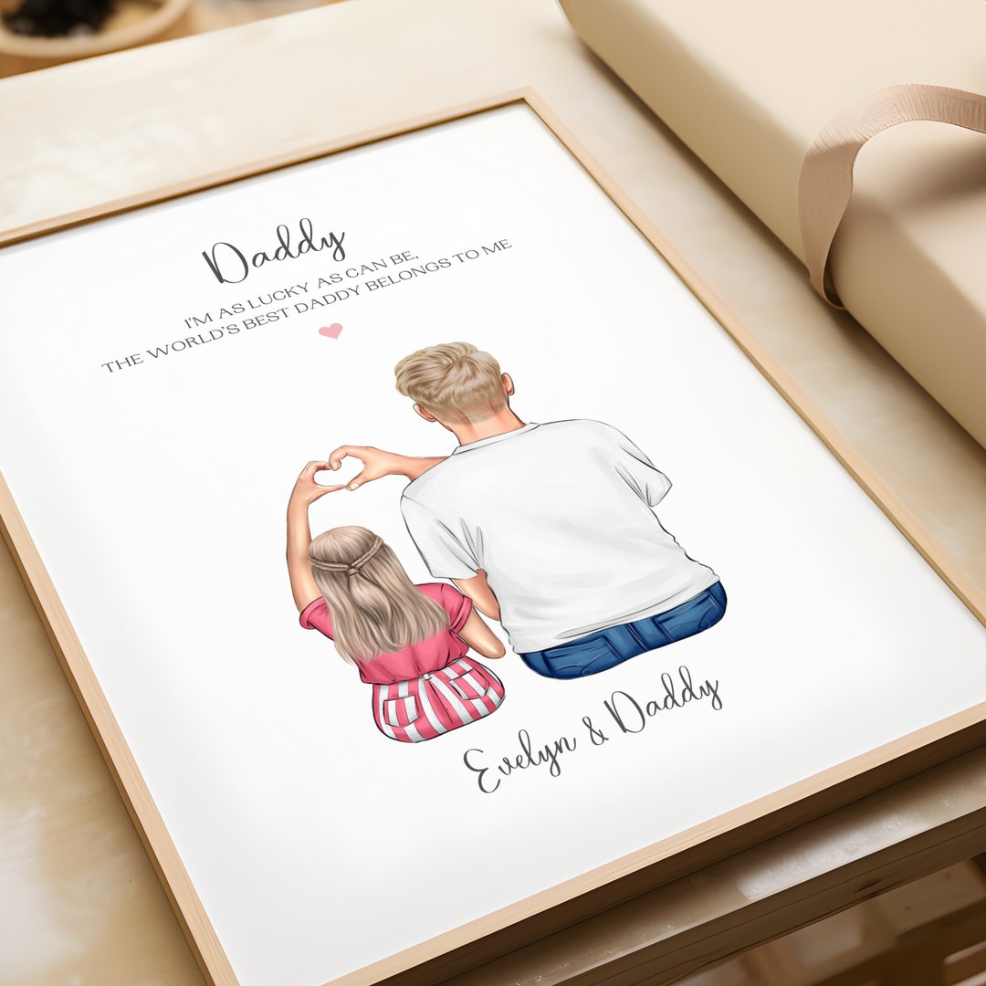 Personalised Dad and Daughter Print, Daddy Gifts, Dad Fathers Day Gift ...
