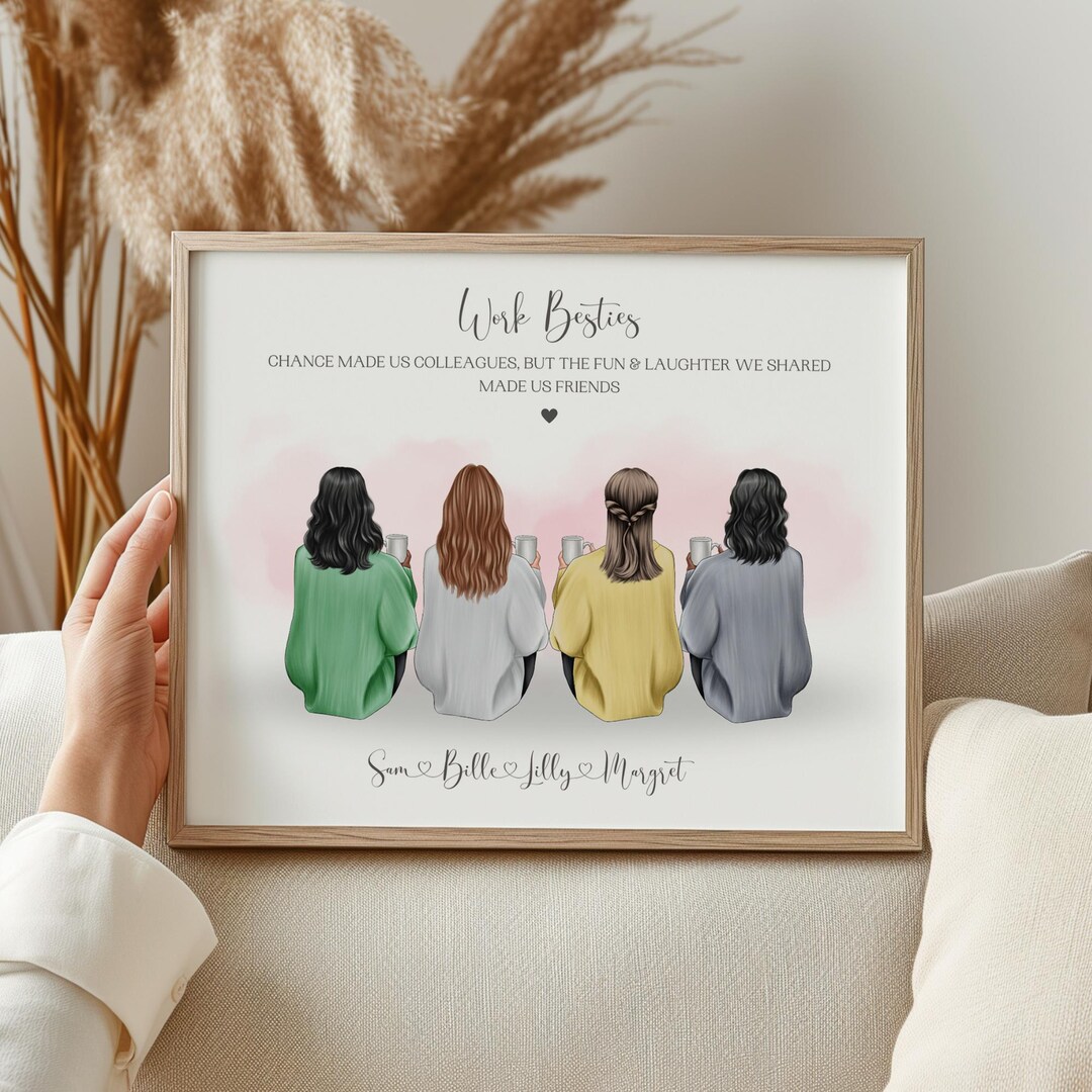 Colleague Gifts, Work Friends Print, Work Besties, Co-worker Gifts ...