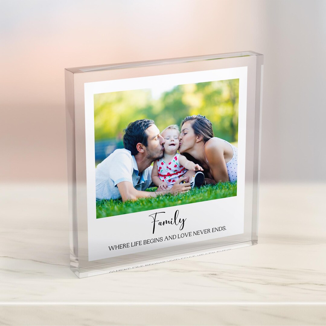 Personalised Family Photo Block Gifts, Custom Family Photo Acrylic ...