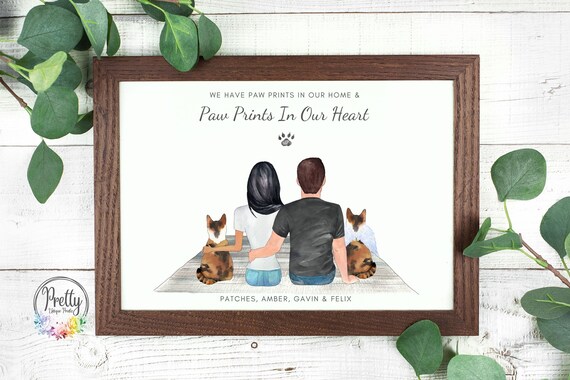 Family Cat Portrait Custom Cat Owner Gift Cat Portrait - Etsy