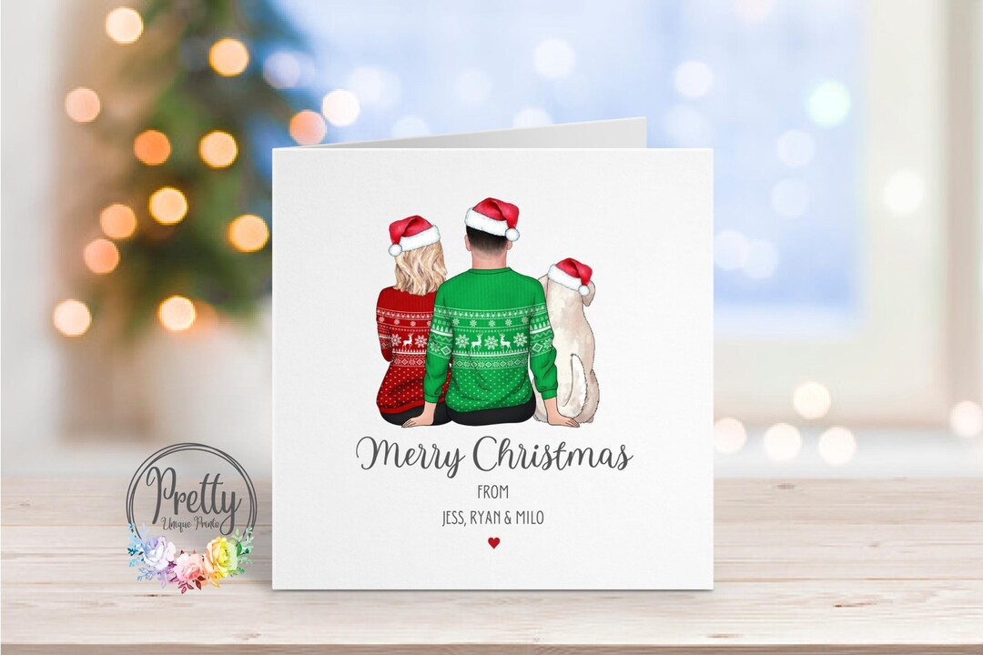 Personalised Christmas Cards, Couple Christmas Cards, Family Dog ...