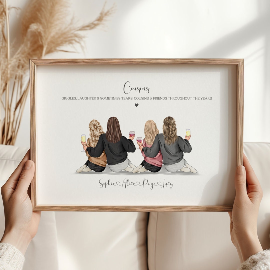 Cousin Gift, Group Cousins Print, Personalised Cousins Print, Birthday ...
