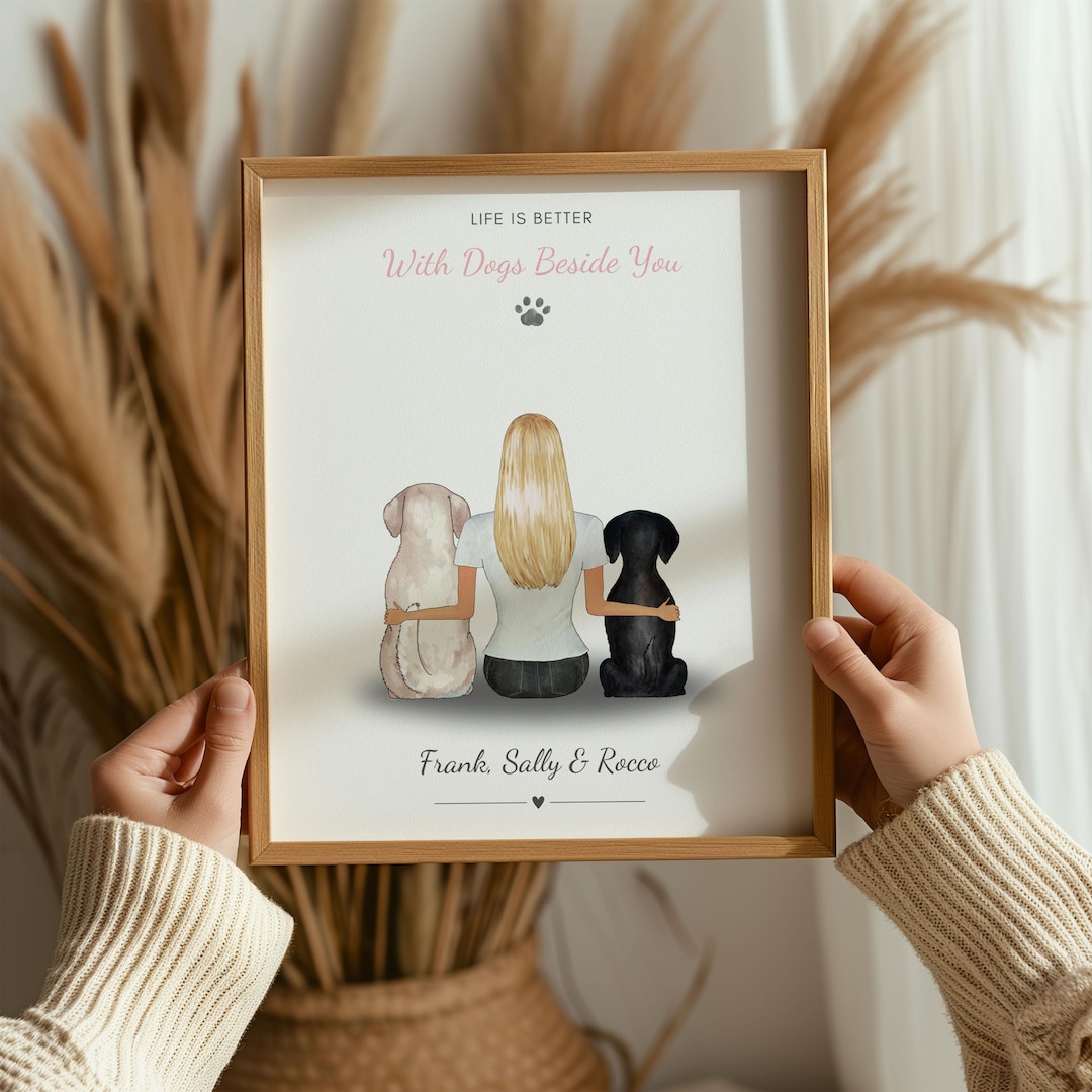 Personalised Handmade Pet Print, Custom Dog Owner Gift, Custom Family ...
