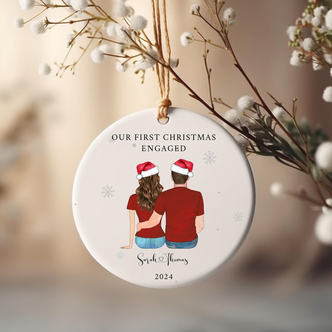 Our First Christmas Engaged Christmas Bauble, Custom Engagement Bauble ...