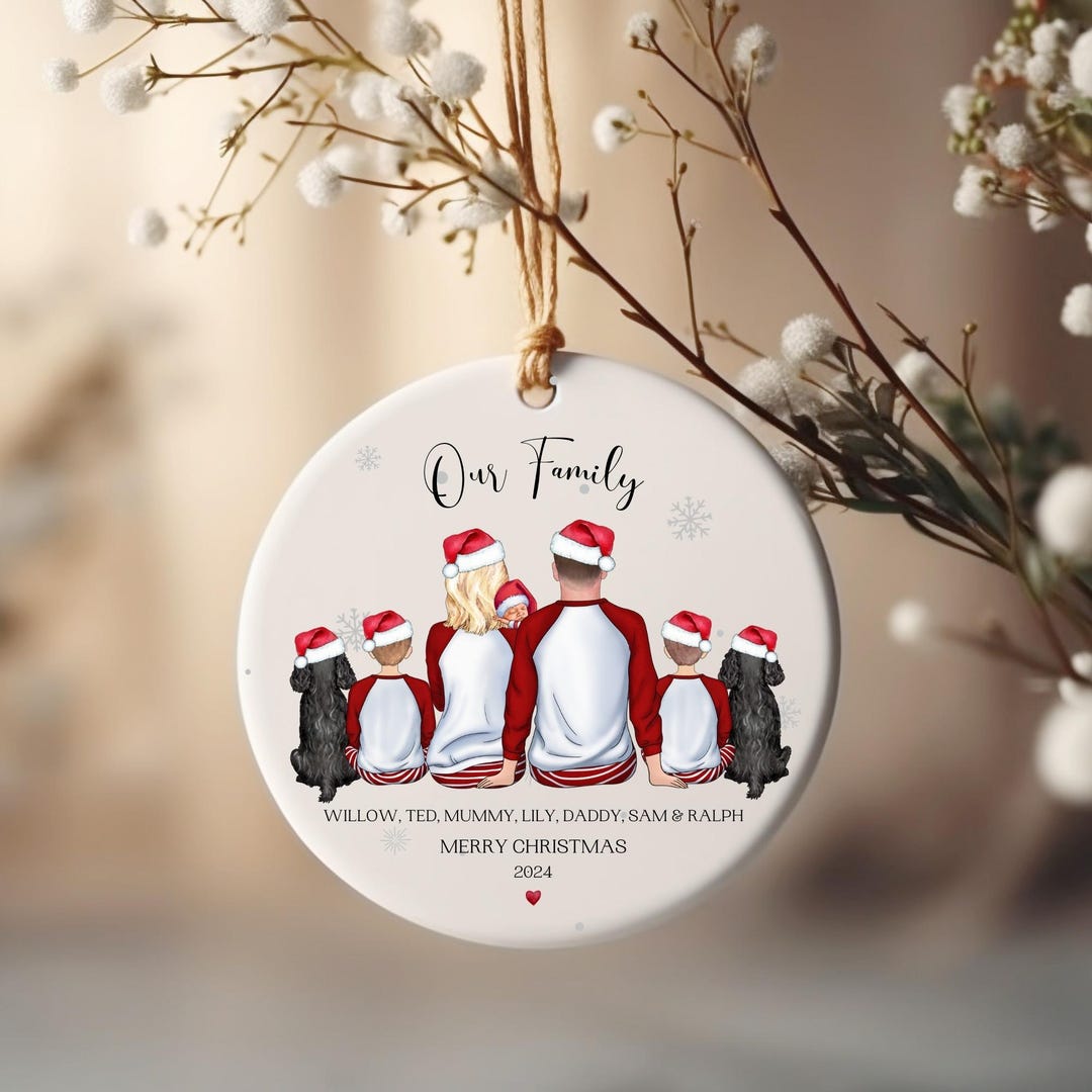Personalised Family Christmas Bauble, Family Christmas Ornament, Family ...