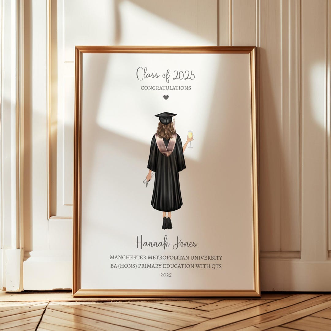 Graduation Print for Her, Personalised Graduation Gift, Graduation ...