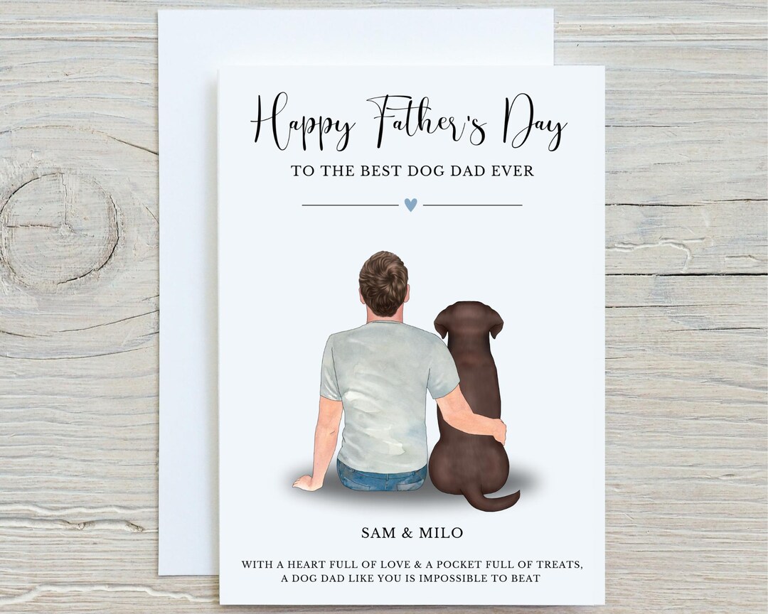 Best Dog Dad Ever Card, Father’s Day Card From Dog, Personalised Dog ...