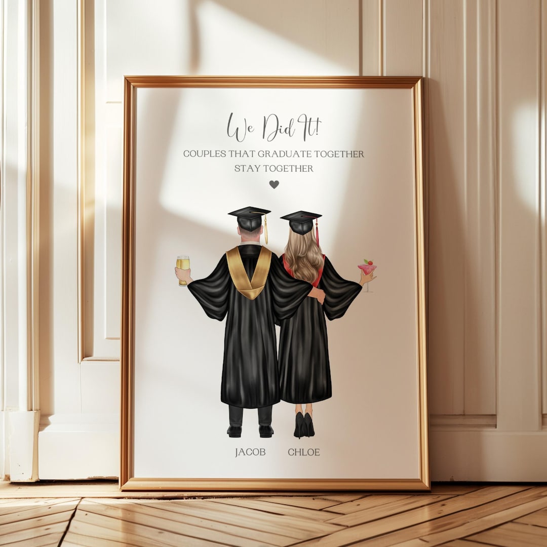 Graduation Gifts, Personalised Couple Graduation Print, Graduation Gift ...