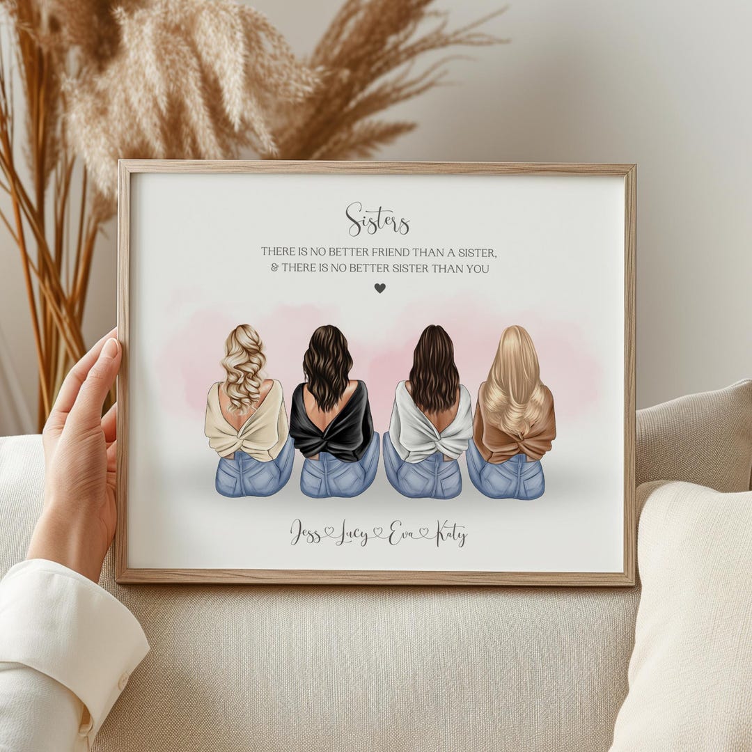Personalised Group Sisters Print, Sister Gifts, Sisters Family ...
