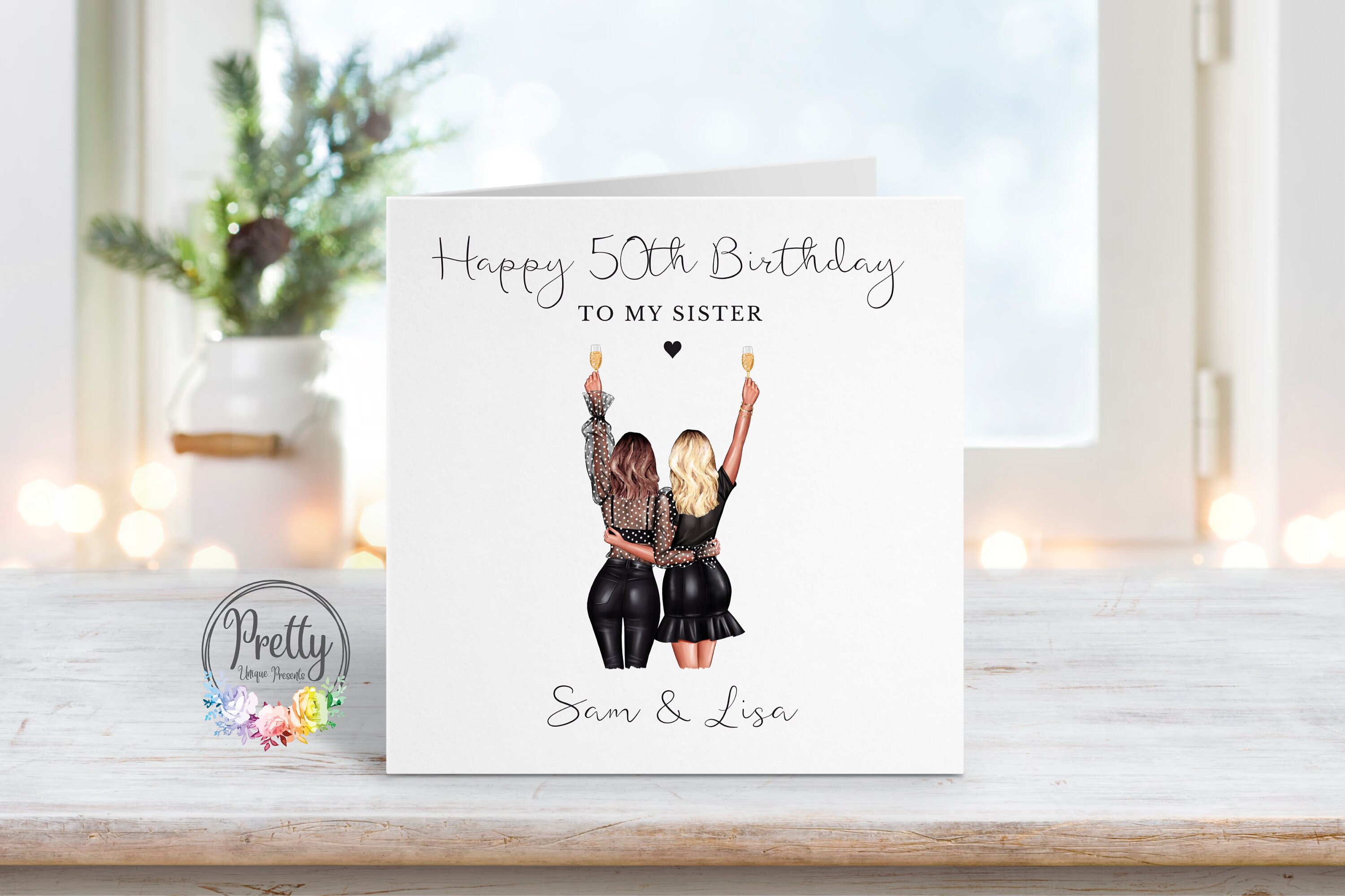 Custom Birthday Card For Sister Sister 50th Birthday Card Etsy