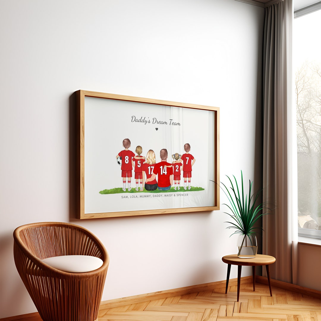 Daddys Dream Team Print, Football Family Gifts, Dada Dream Team Gift ...