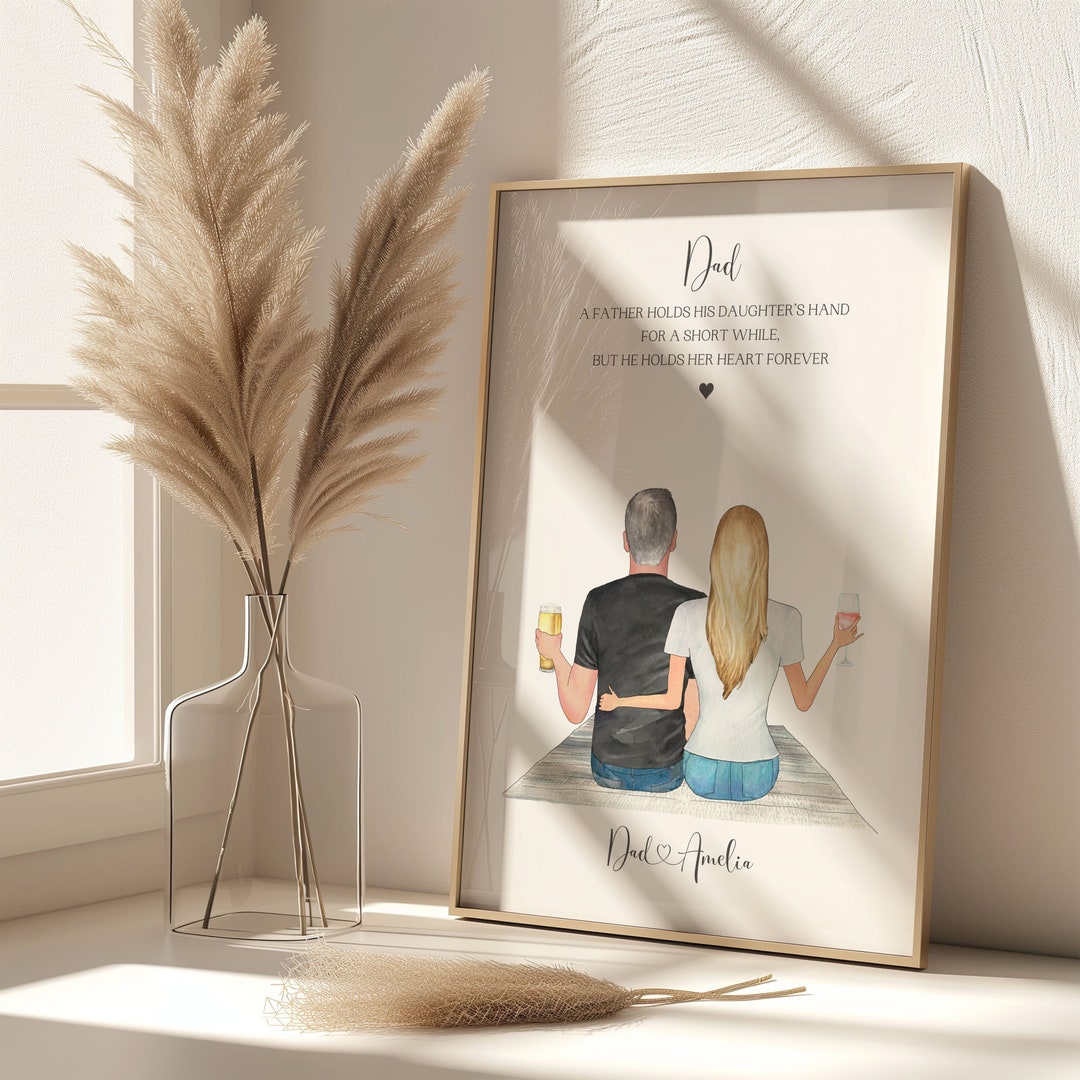 Personalised Dad and Daughter Print, Gifts for Dad, Keepsake Fathers ...