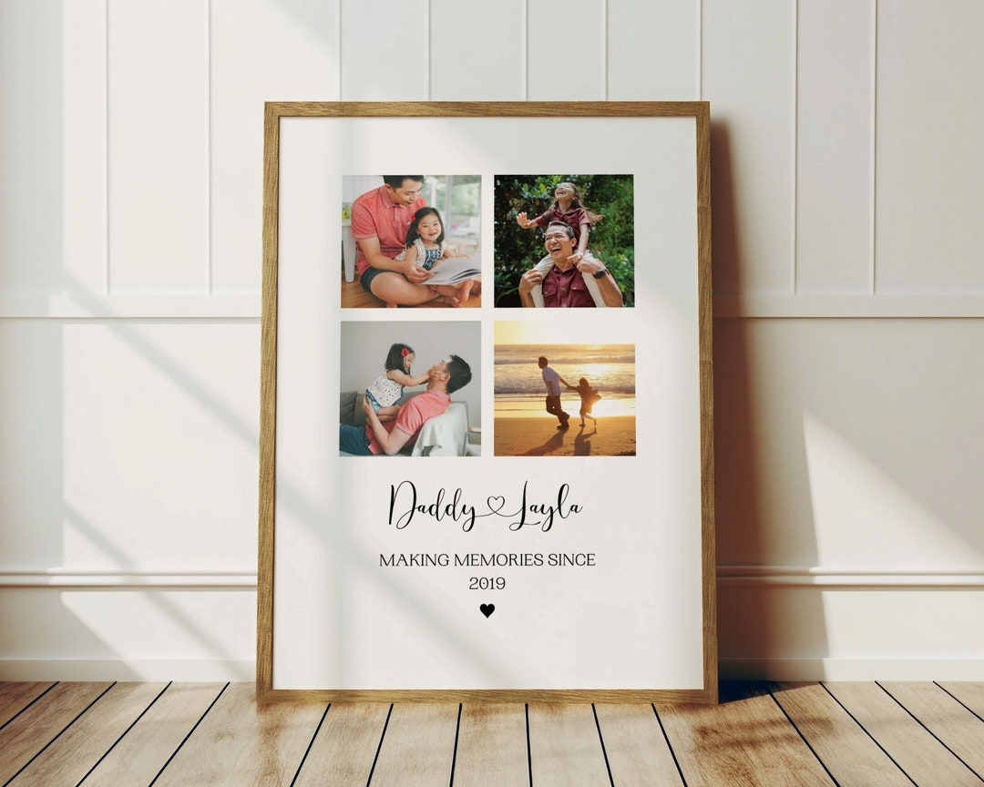 Personalised Father and Daughter Collage Photo Gift, Fathers Day Gift ...