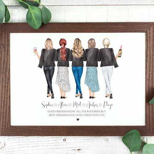 Friends Personalised Print Best Friend Gift Friends - Etsy
