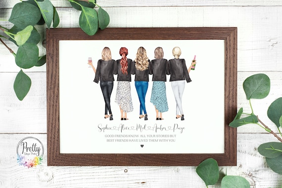 Friends Personalised Print Best Friend Gift Friends - Etsy