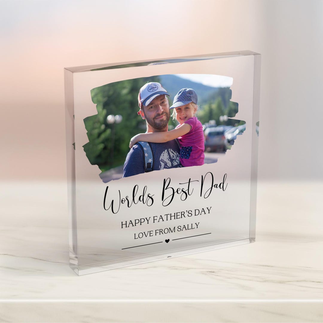 Father's Day Acrylic Block Gift, Photo Block, World's Best Dad, Father ...